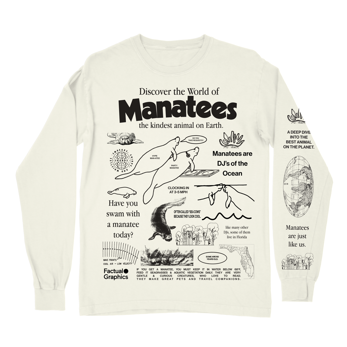 Manatees Shirt (Tan) – Factual Graphics